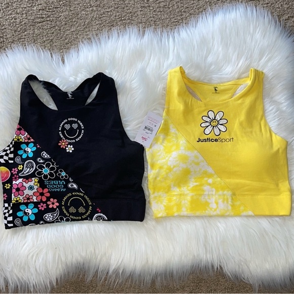 Justice | Accessories | Justice Girls Sport Bras 2 Pack Longline ...